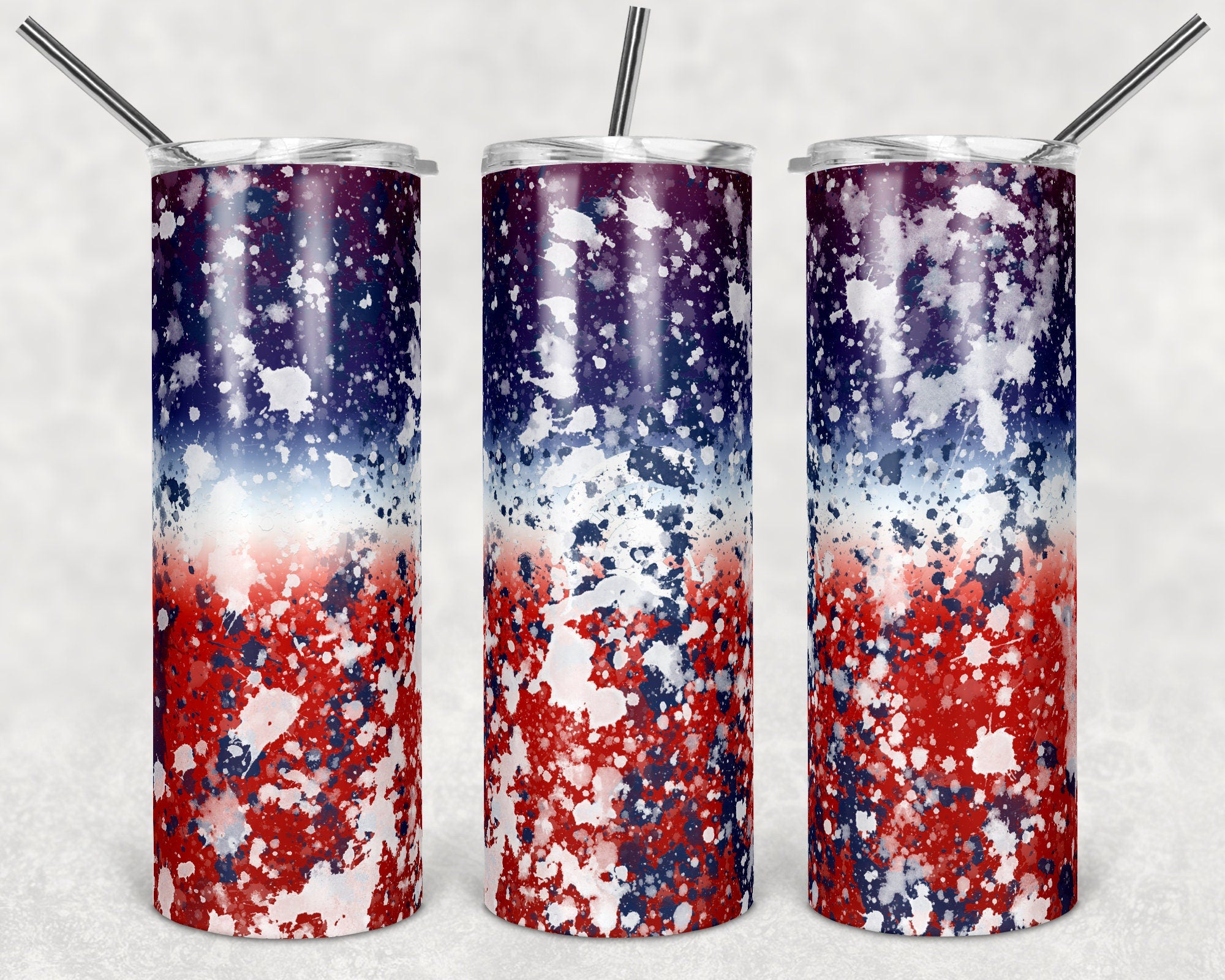 20 oz Skinny Tumbler Sublimation Design Template Red White Blue Power ...